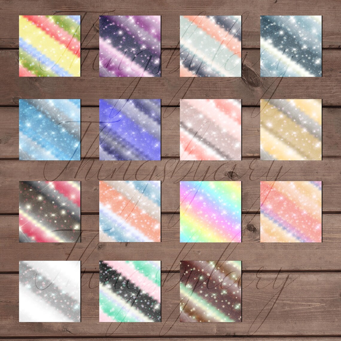 30 Fantasy Galaxy Rainbow Starry Night Sky Digital Papers - Etsy