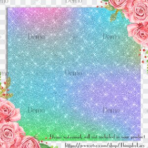 16 Magical Fairy Tale Unicorn Mermaid Glitter Digital Papers Commercial ...