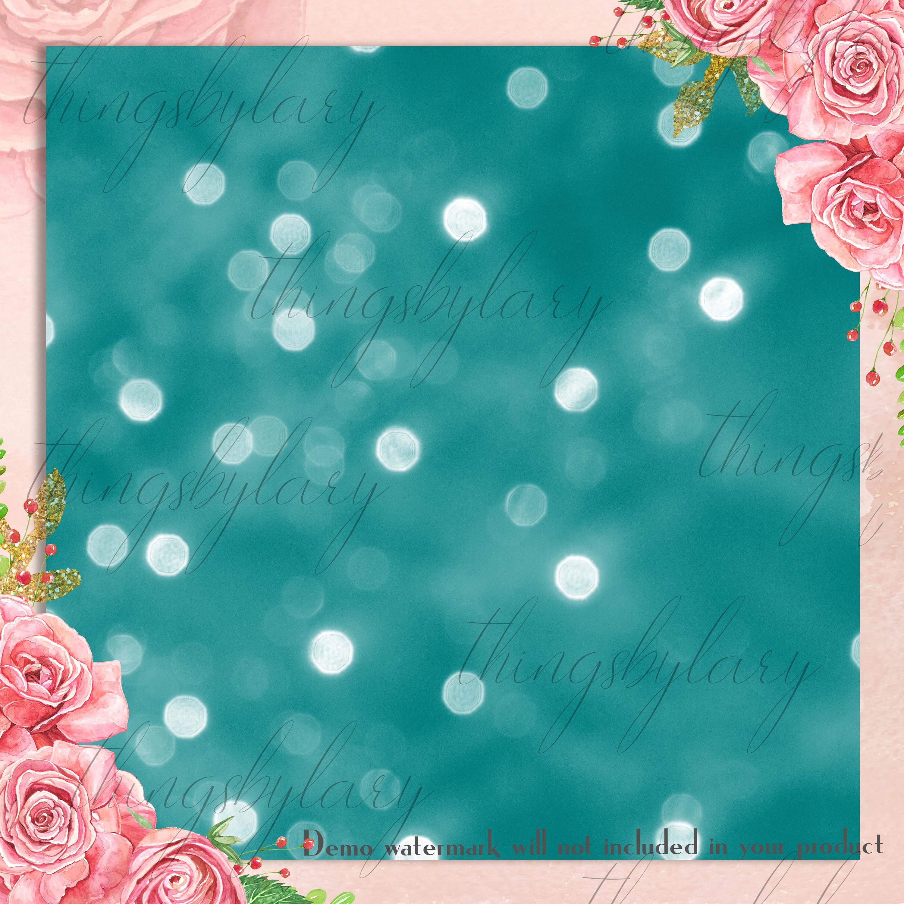 42 Teal Bokeh Digital Papers 12x12 300 Dpi Planner Paper - Etsy