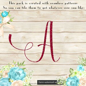 100 Red Glitter Alphabet Cliparts in 12" X 12" Separate, 300 Dpi ...