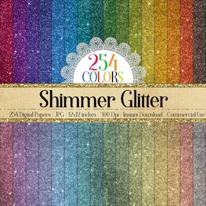 254 Shimmer Glitter Texture Digital Papers Commercial Use Realistic ...