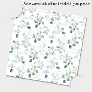 20 Seamless Watercolor Eucalyptus Leaf Digital Papers Commercial Use ...