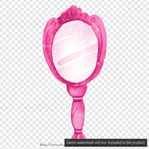 100 Watercolor Princess Mirror Clipart,watercolor Clipart,png,planner ...