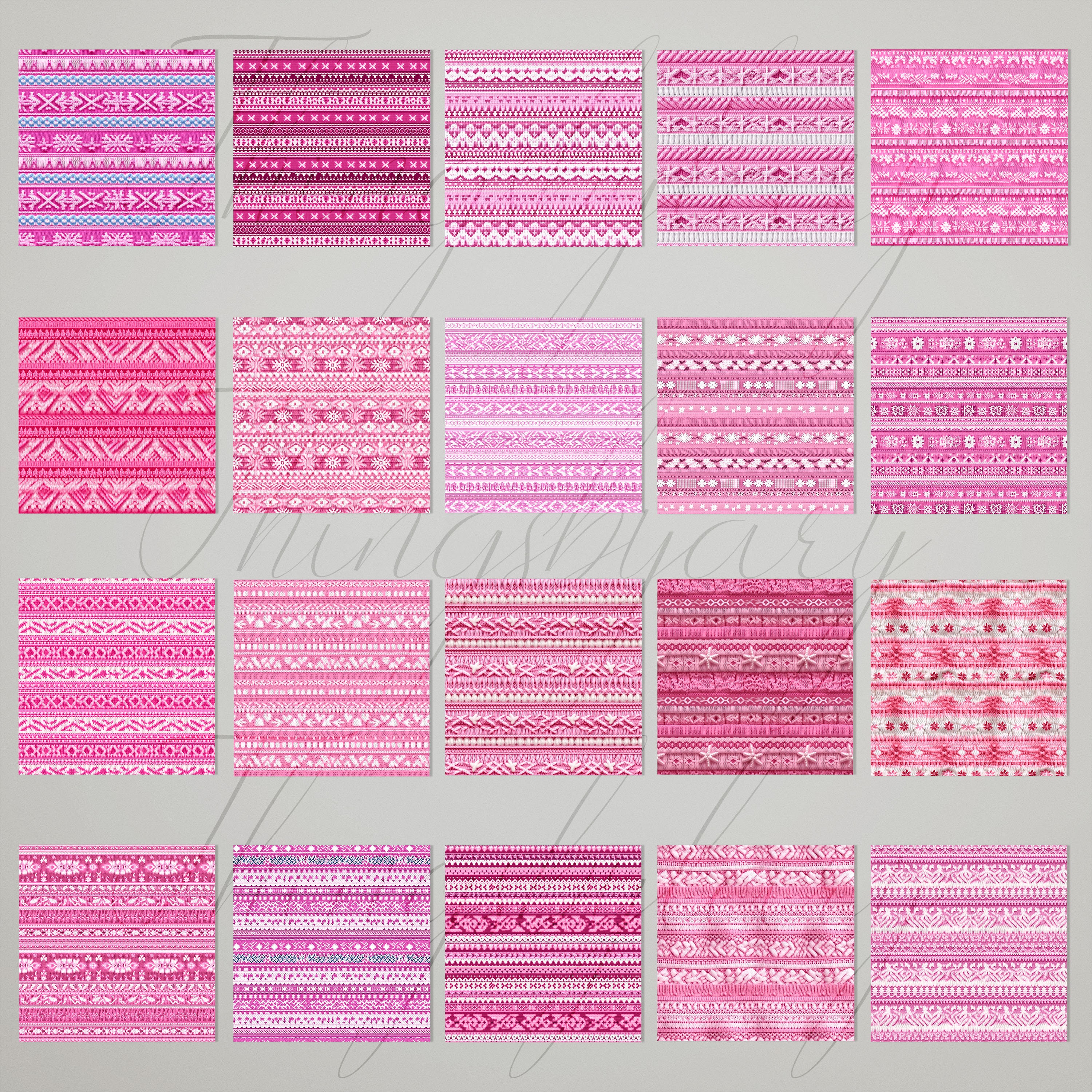20 Seamless Realistic Pink Ugly Sweater Pattern Digital Papers ...