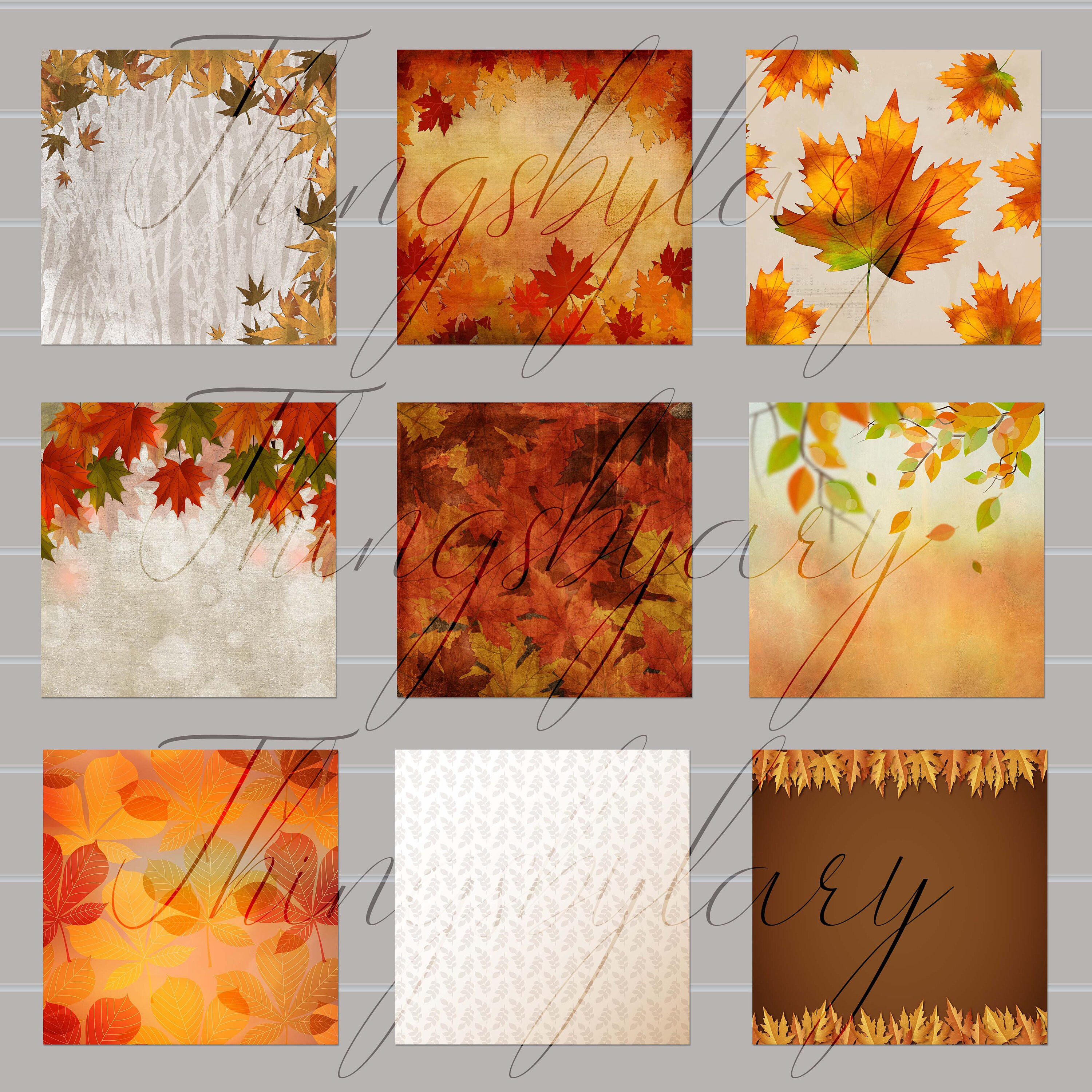 18 Fall Leaf Digital Papers 300 Dpi Instant Download Commercial Use ...