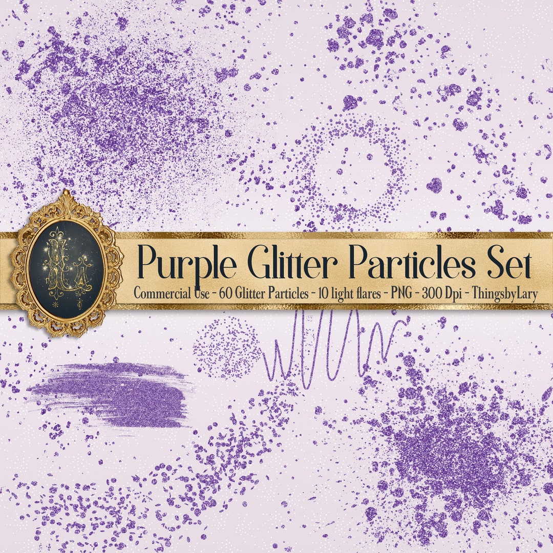 70 Purple Glitter Particles Set PNG Overlay Images Commercial Use Dusty ...
