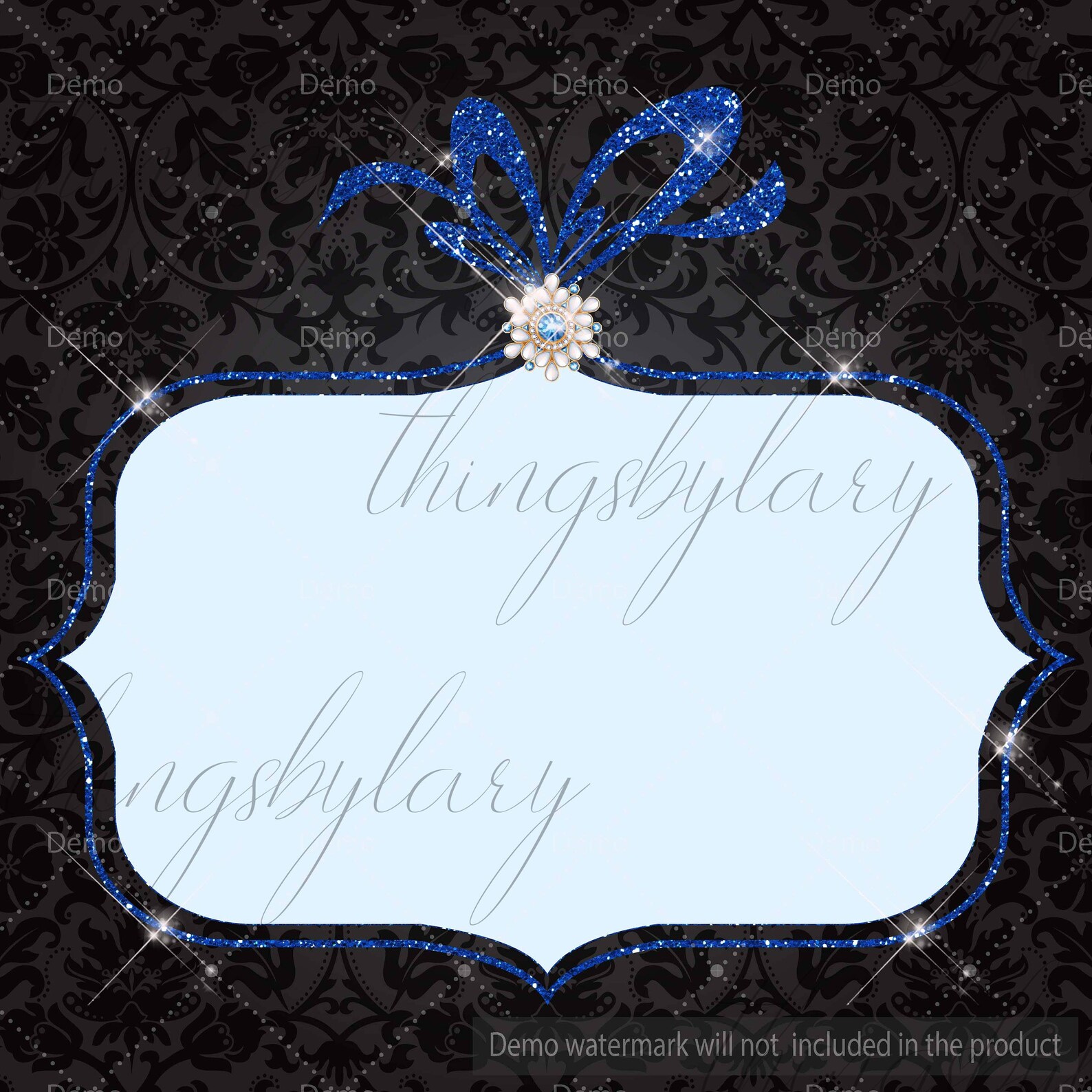 Blue Royal Frame, Glitter and Jewelry Frame Clipart, Glitter Frame for ...