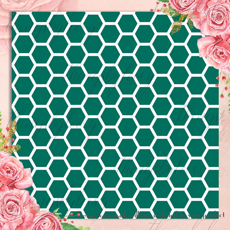 100 Seamless White and Solid Honeycomb Digital Papers 12x12" 300 Dpi ...