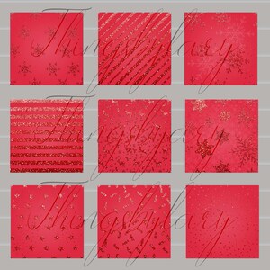 16 Red Glitter Christmas Digital Papers 12" 300 Dpi Instant Download ...