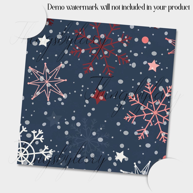 12 Winter Pattern Digital Papers in Denim and Peach Color in - Etsy