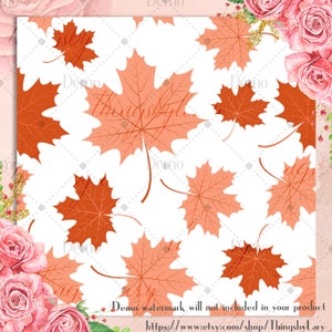 100 Seamless Color Autumn Leaf Digital Papers 12 Inch 300 Dpi ...