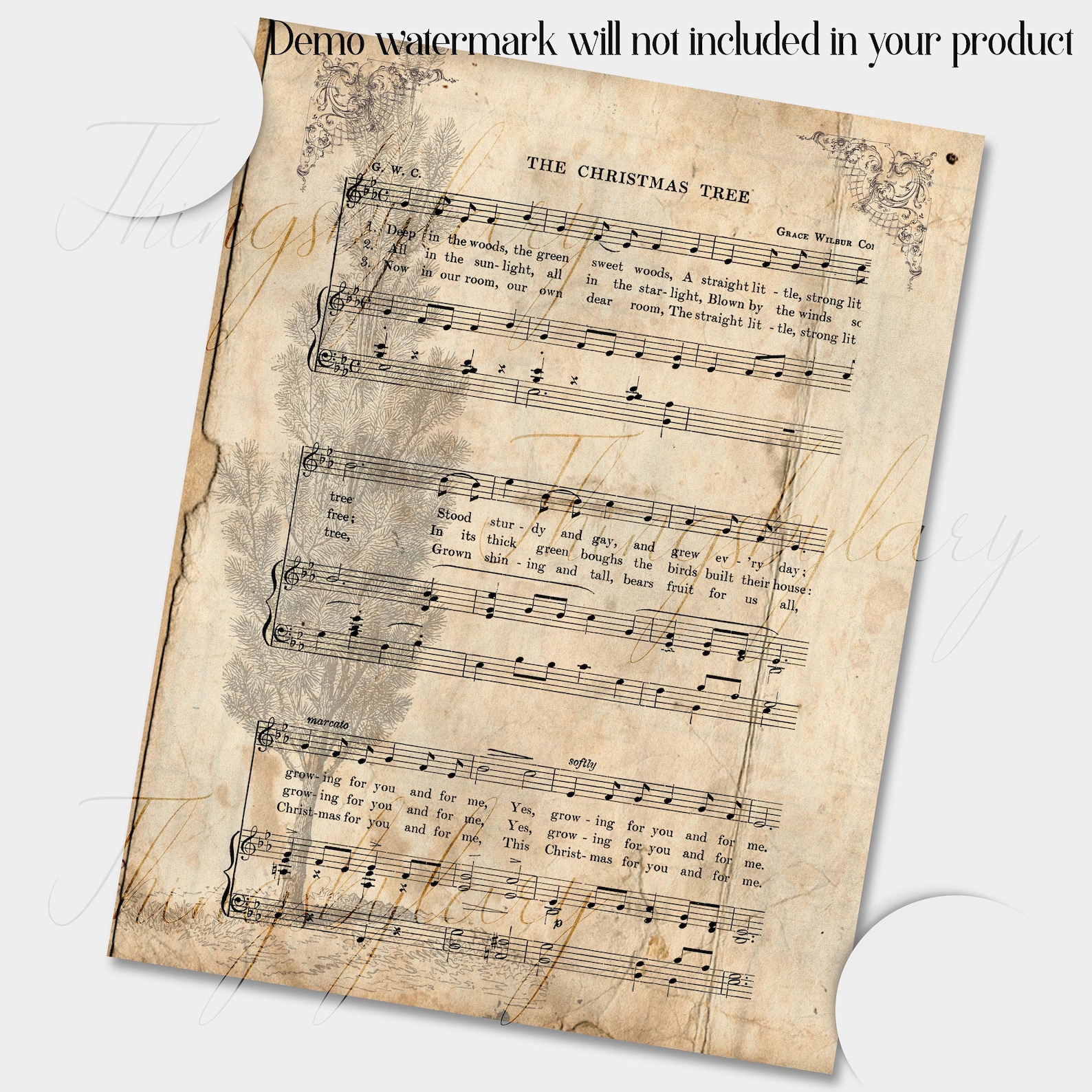 16 Vintage Christmas Music Sheet Digital Papers 8.5x11 - Etsy