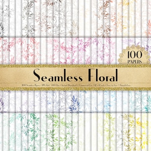 100 Seamless Floral Papers in 12 Inch, 300 Dpi Planner Paper ...