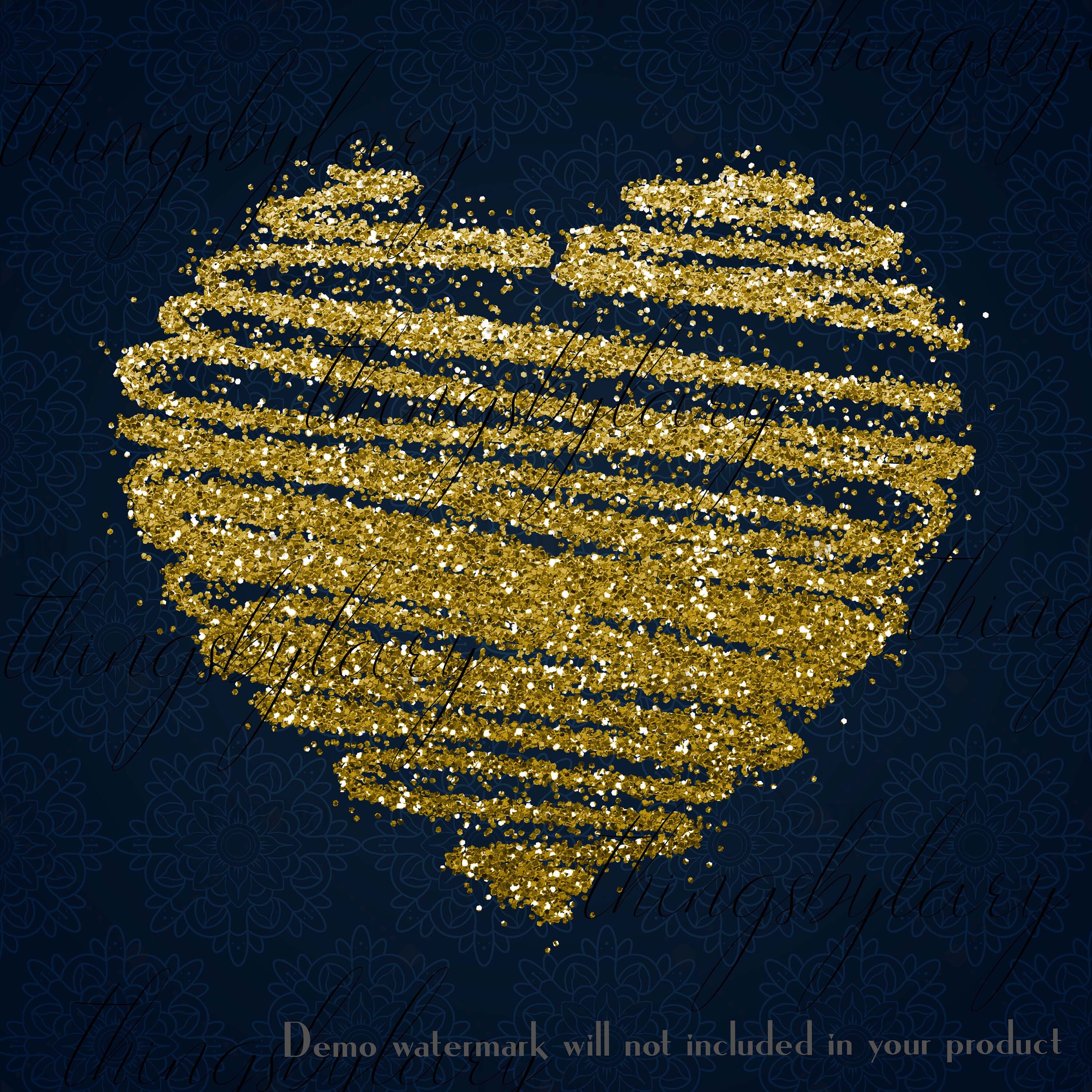 30 Gold Glitter Hand Drawn Heart Clip Arts 300 Dpi Instant Download ...