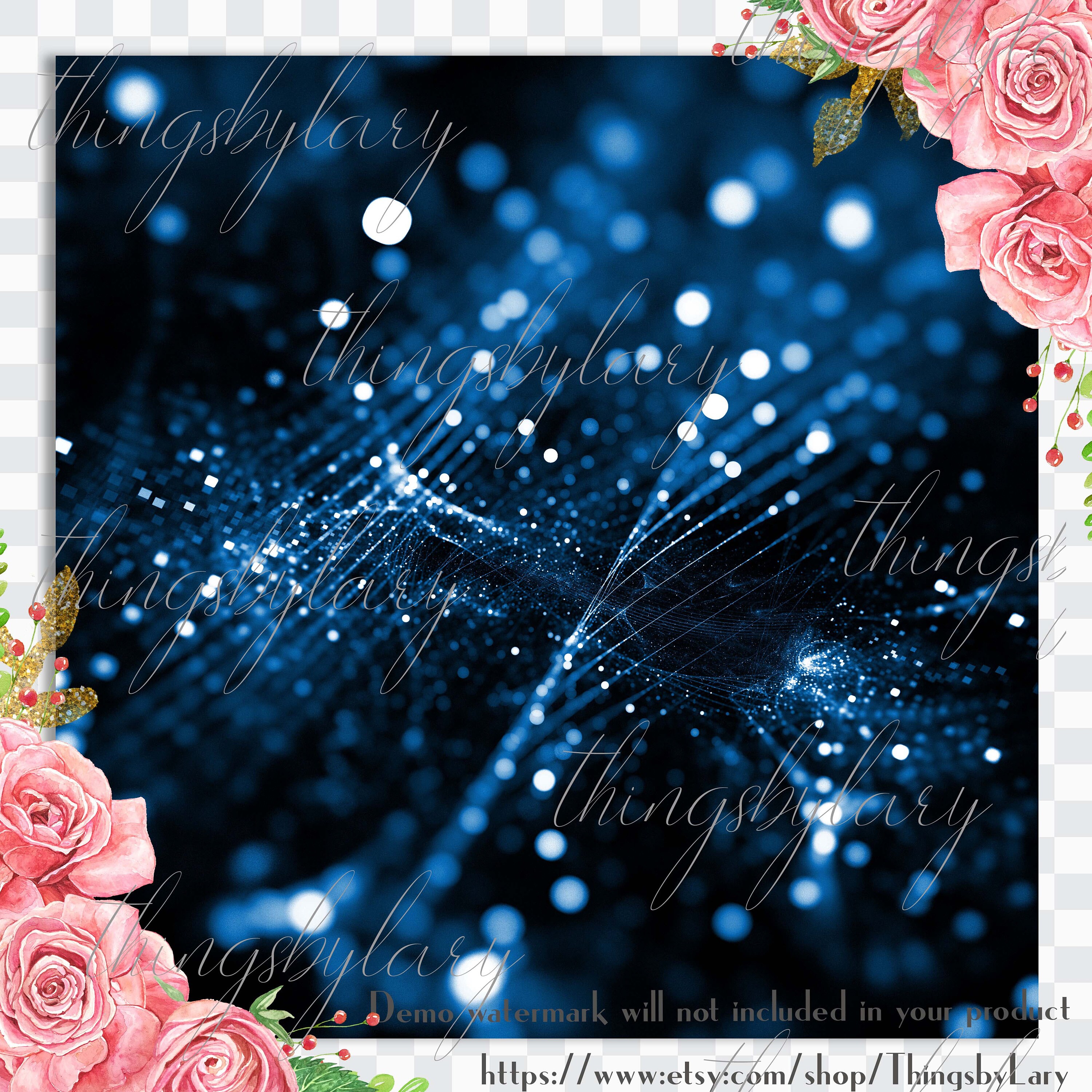 42 Royal Blue Bokeh Papers 12 Inch, 300 Dpi Planner Paper, Commercial ...