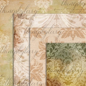 32 Antique Damask Papers Instant Download Commercial Use 300 Dpi ...