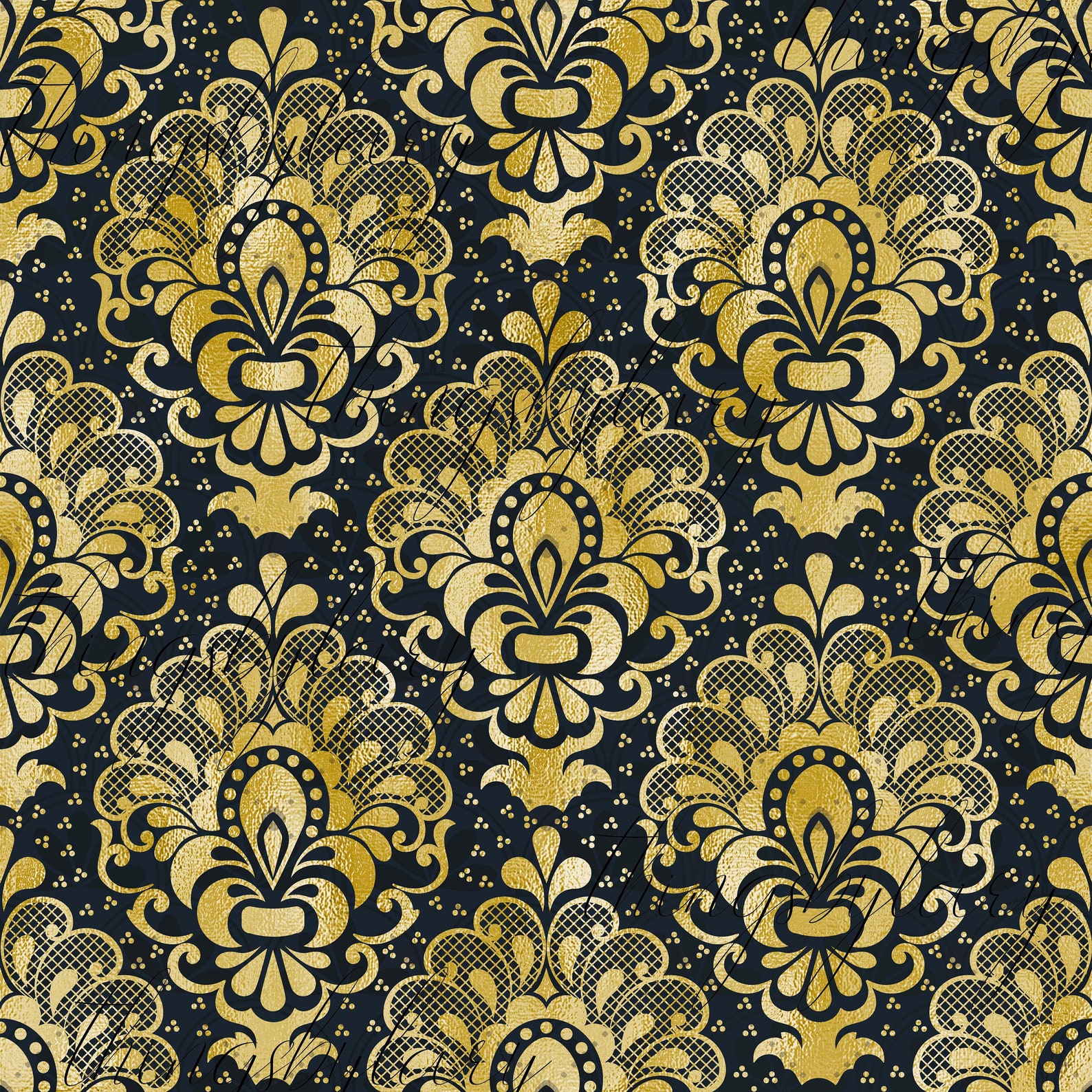 42 Gold Foil Seamless Damask Ornament Overlays 12inch - Etsy