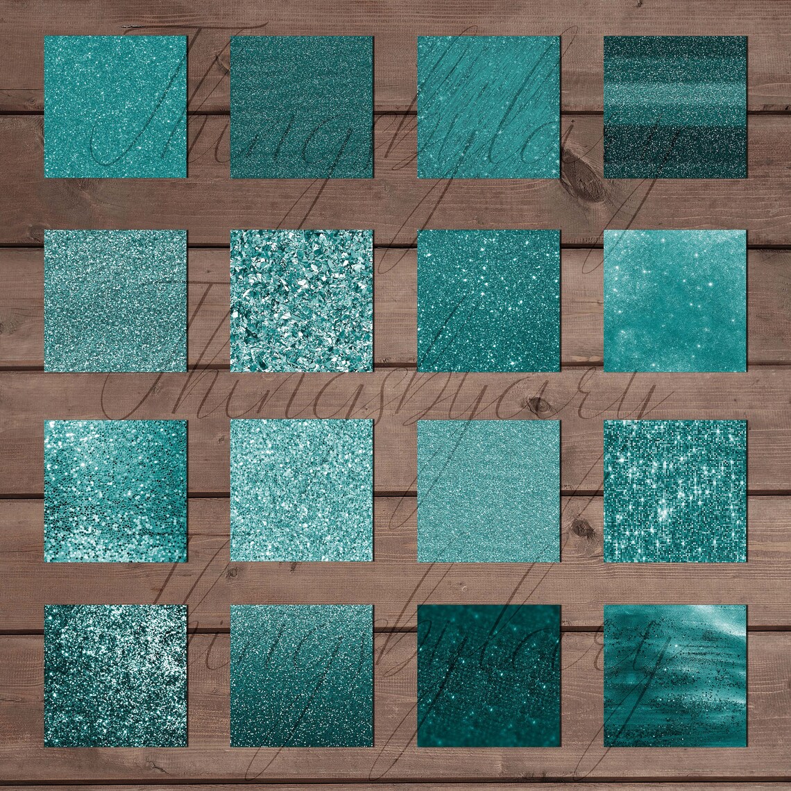 42 Teal Glitter Sequin Digital Papers 12x12 300 Dpi - Etsy