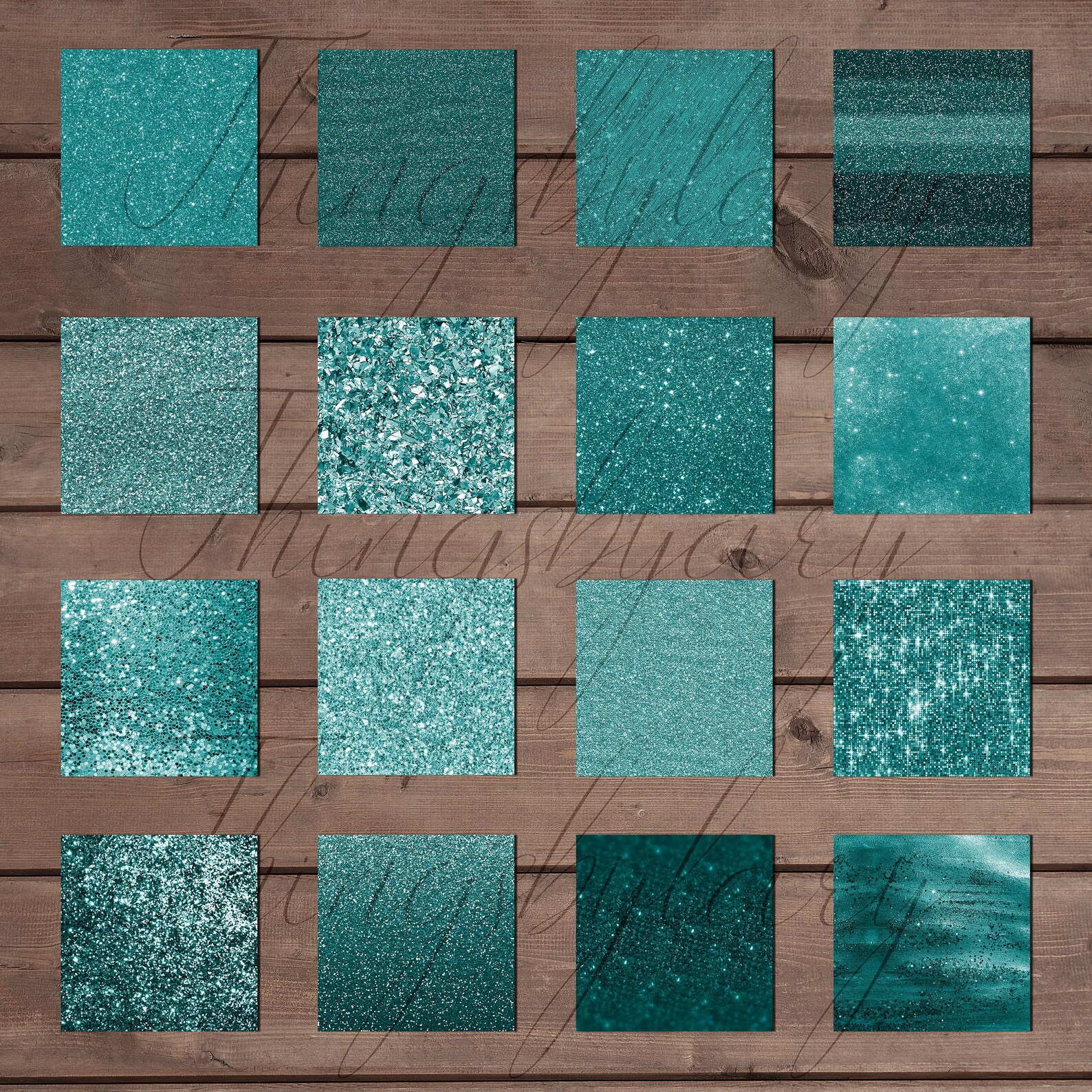42 Teal Glitter Sequin Digital Papers 12x12 300 Dpi - Etsy