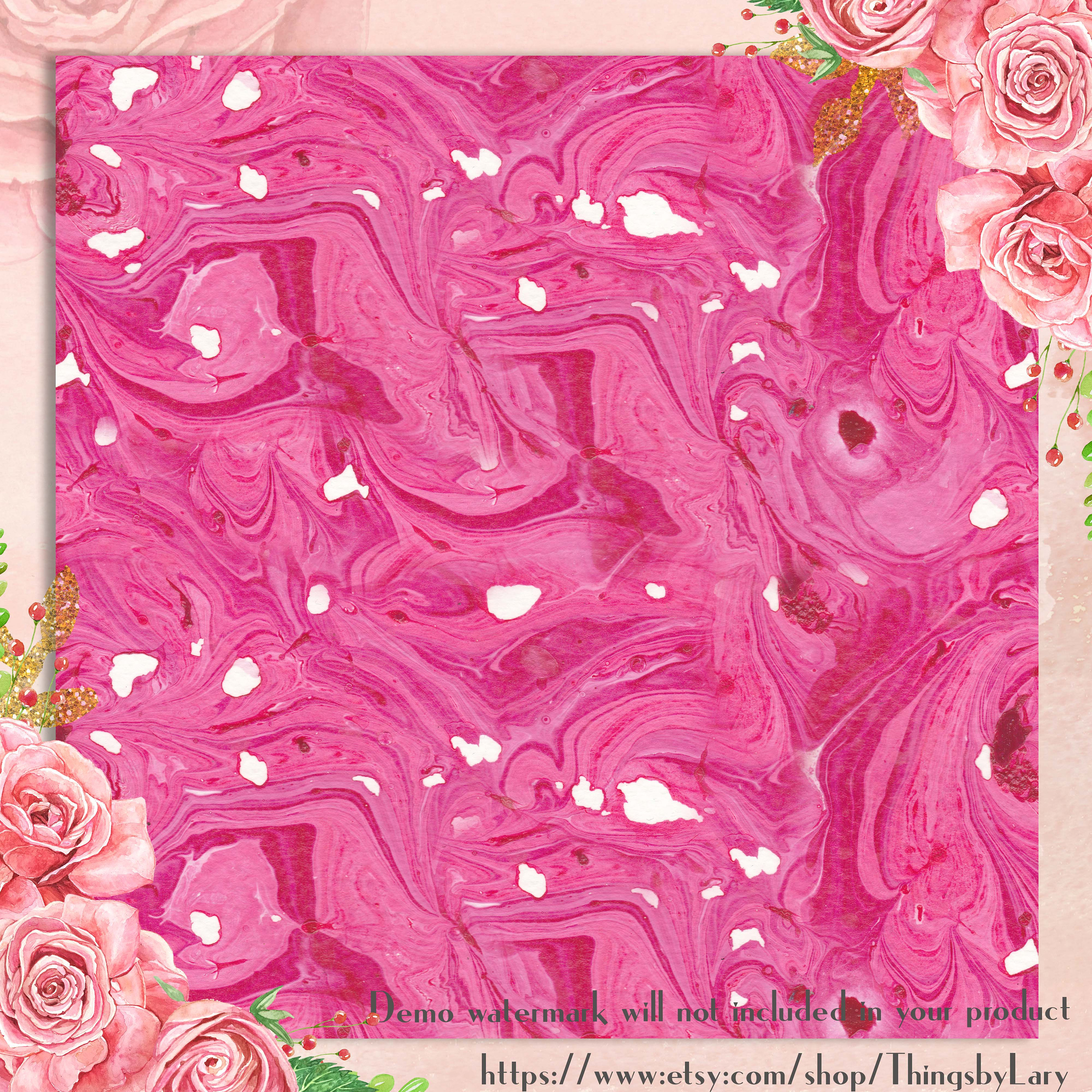 24 Pink Painted Texture Papers 12inch, 300 Dpi Planner Paper ...