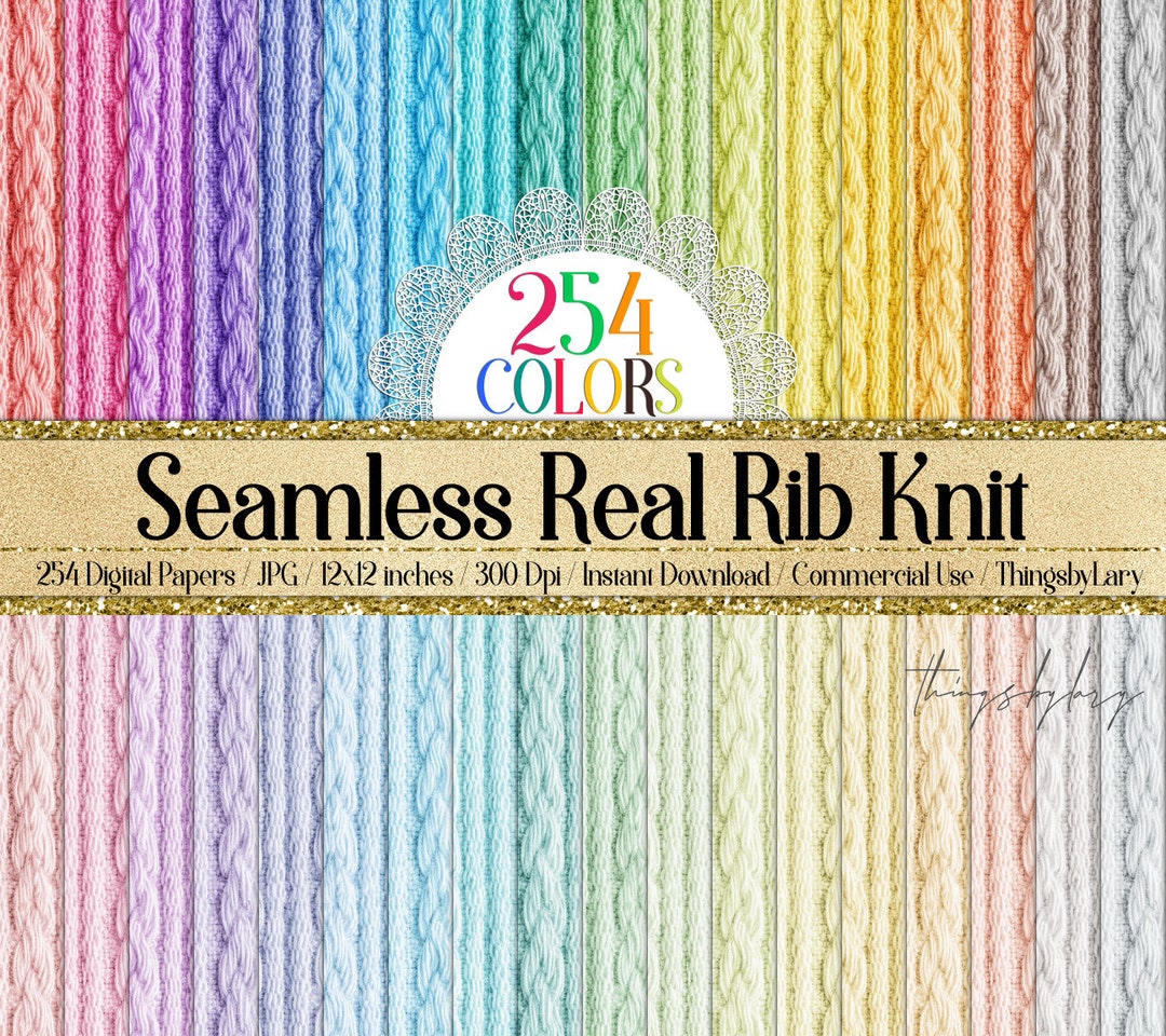 254 Seamless Real Rib Knit Sweater Digital Papers Commercial Use Wool ...