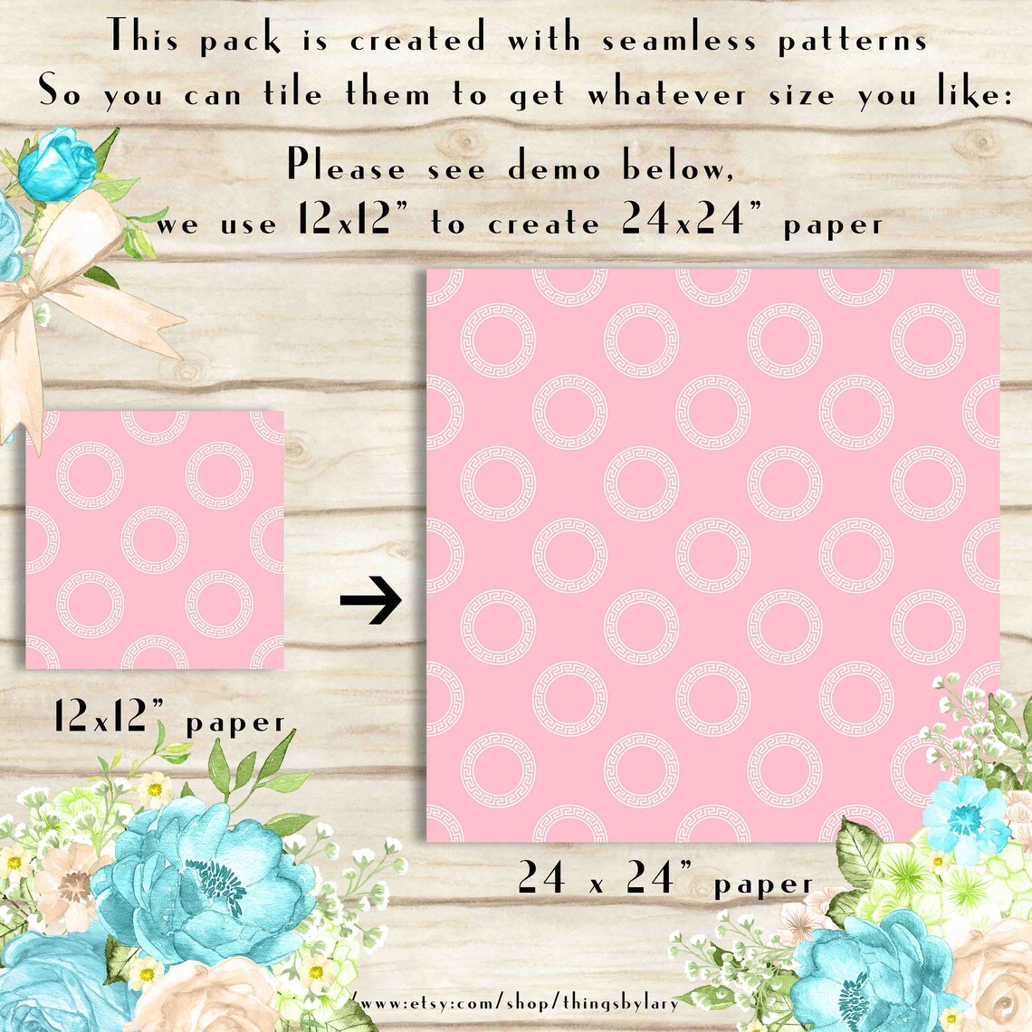 100 Seamless White Greek Key Pattern Papers in 12", 100 Greek Papers ...