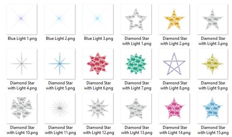 40 Diamond and Pearl Star Cliparts 300 Dpi Instant Download | Etsy
