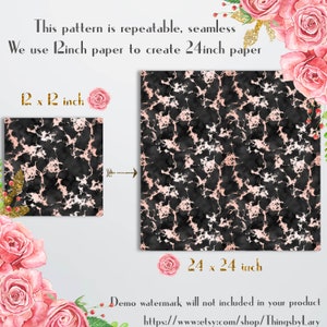 100 Seamless Black & Soft Color Marble Digital Papers 12x12" 300 Dpi ...