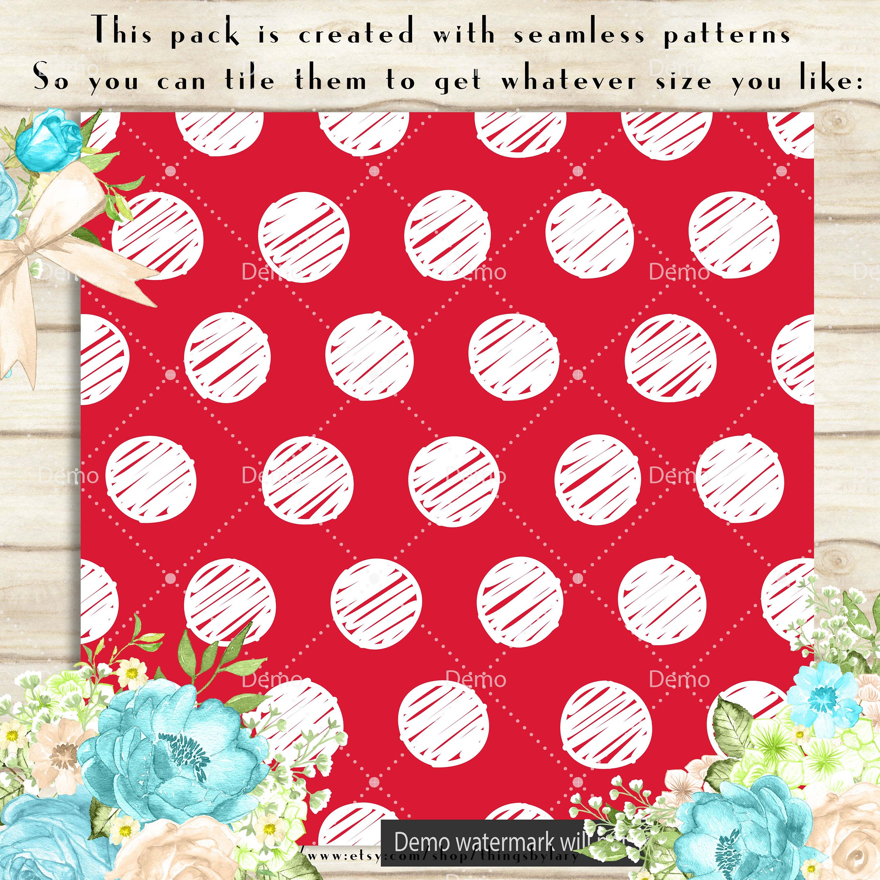 100 Seamless White Hand Drawn Polka Dot Papers in 12" X 12", 300 Dpi ...