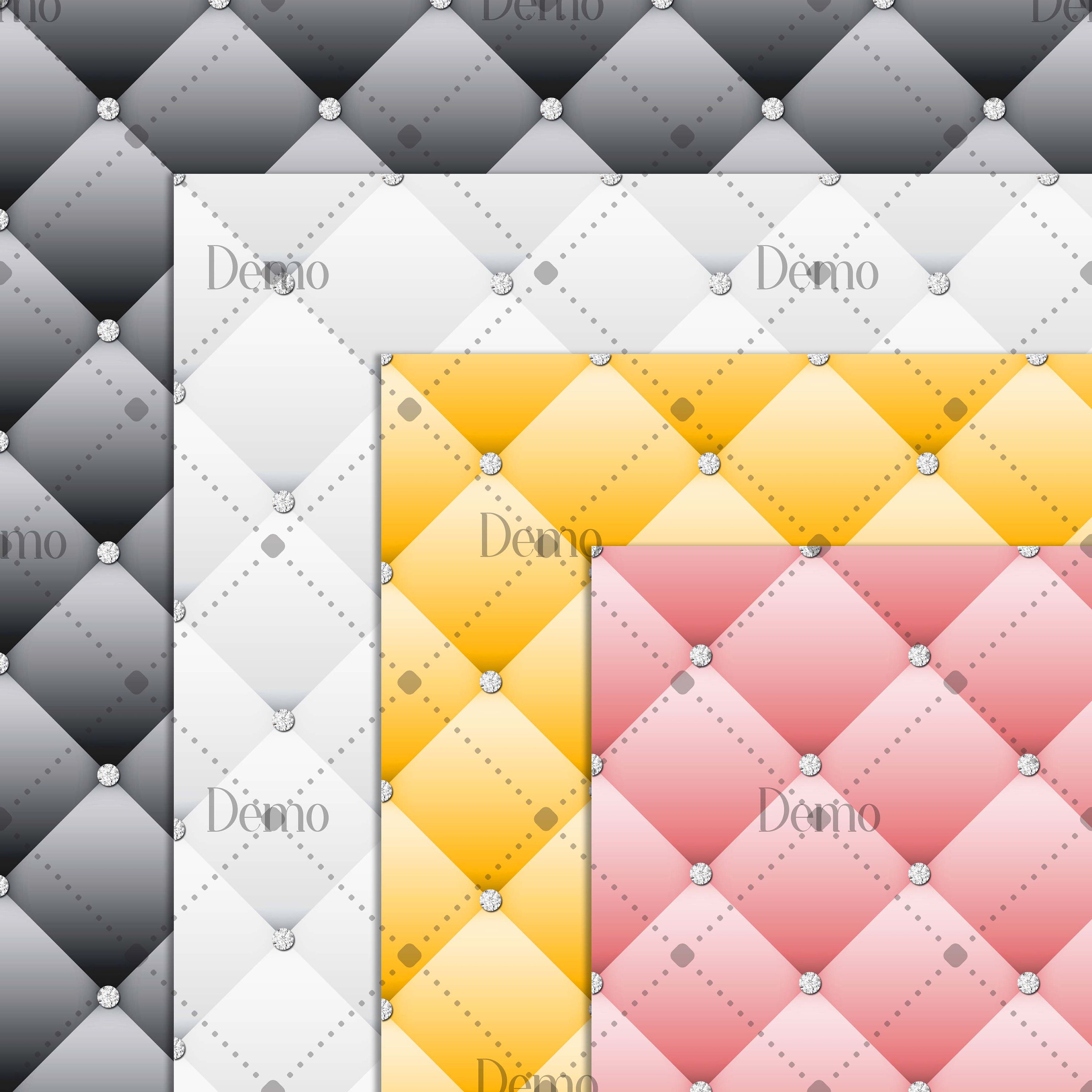 254 Seamless Diamond Upholstery Tufted Quilt Leather Digital Papers 300 ...