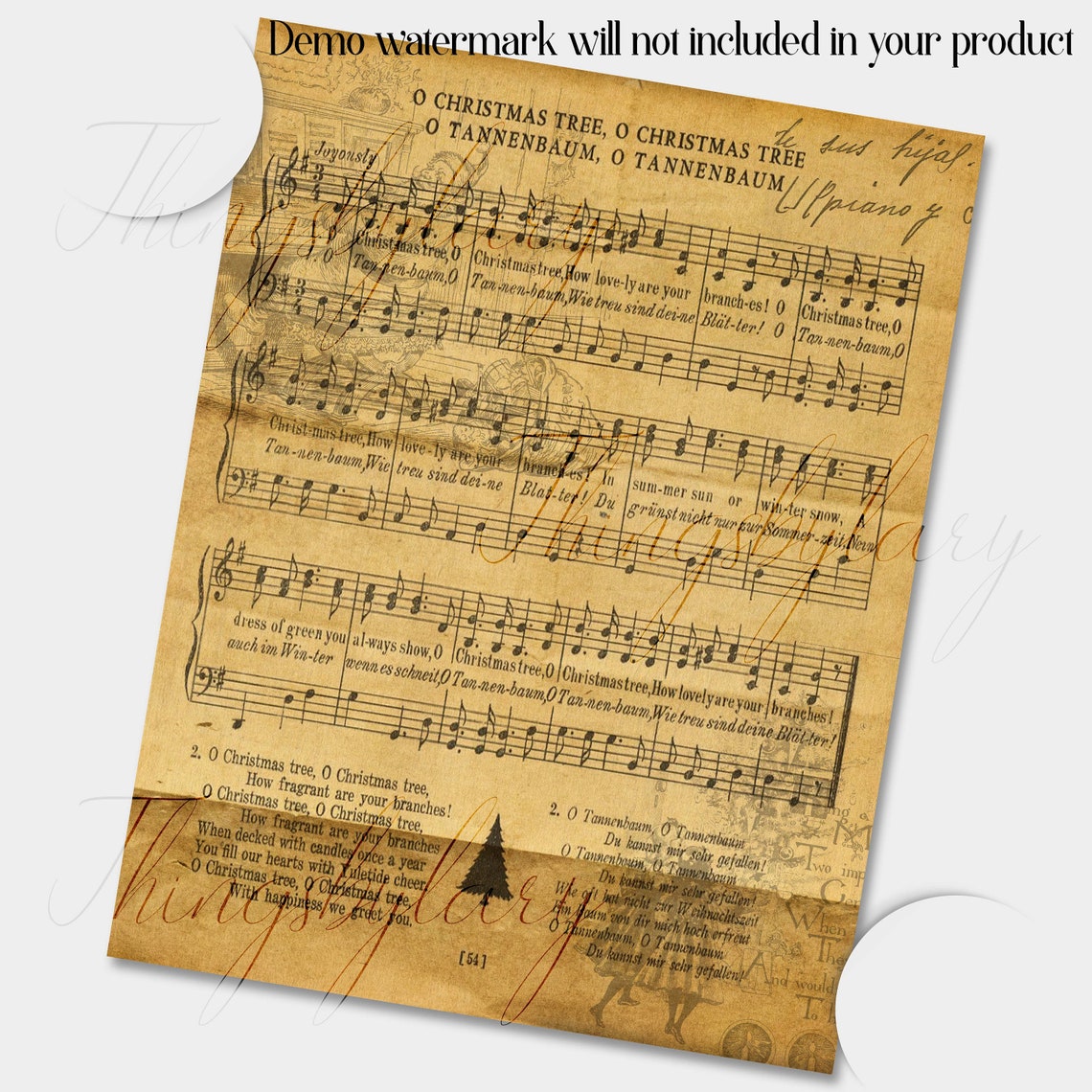 16 Vintage Christmas Music Sheet Digital Papers 8.5x11 - Etsy