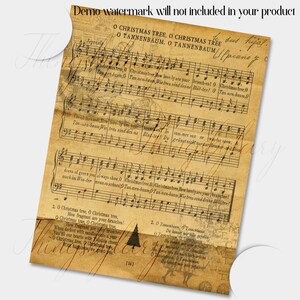16 Vintage Christmas Music Sheet Digital Papers 8.5x11 Christian Hymns ...
