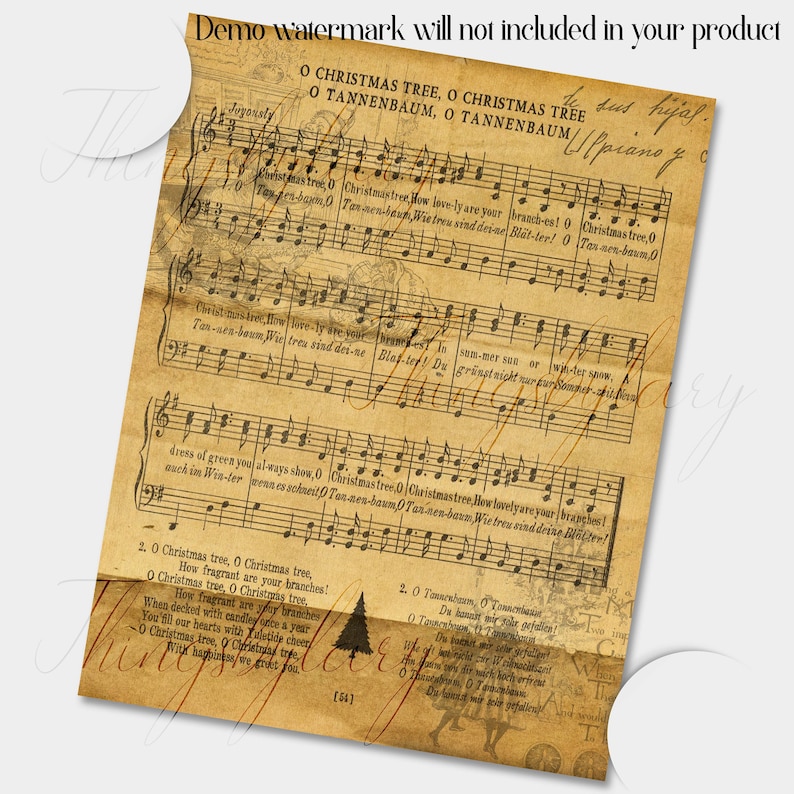 16 Vintage Christmas Music Sheet Digital Papers 8.5x11 - Etsy