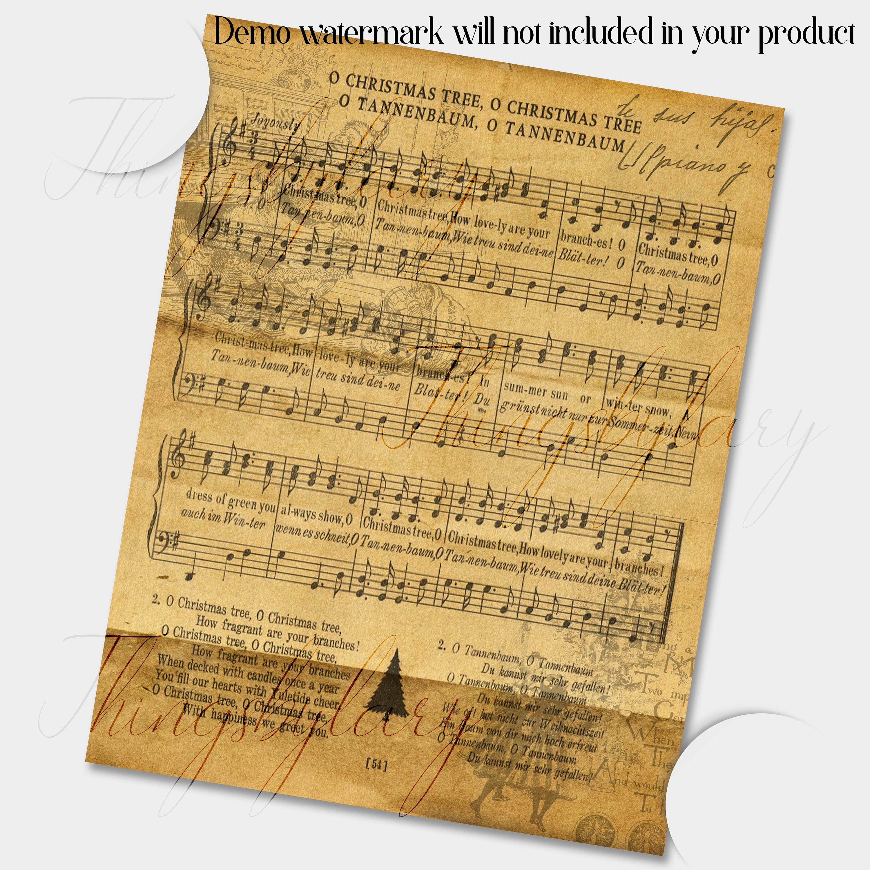 16 Vintage Christmas Music Sheet Digital Papers 8.5x11 - Etsy