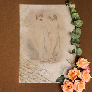 16 Antique Ephemera Dancing Ballet Ballerina Digital Papers 8.5x11" 300 ...