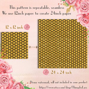 100 Seamless Glitter and Black Honeycomb Digital Papers 12x12" 300 Dpi ...