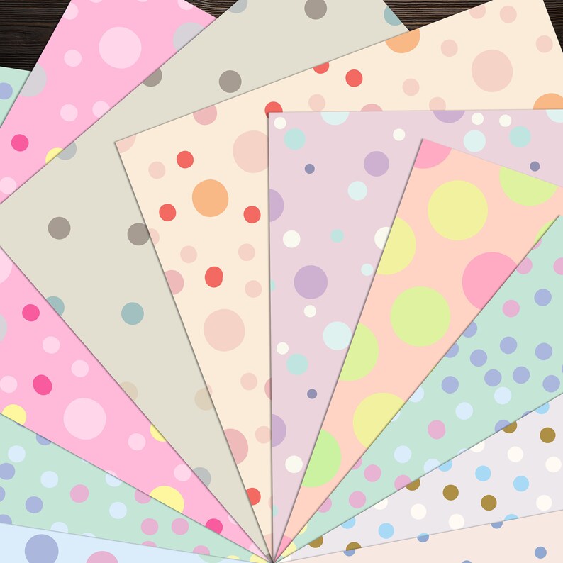 18 Seamless Pastel Polka Dot Digital Papers 12inch 300 Dpi - Etsy