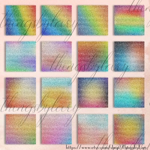 16 Glitter Rainbow Papers, 12 Inch, 300 Dpi, Instant Download ...
