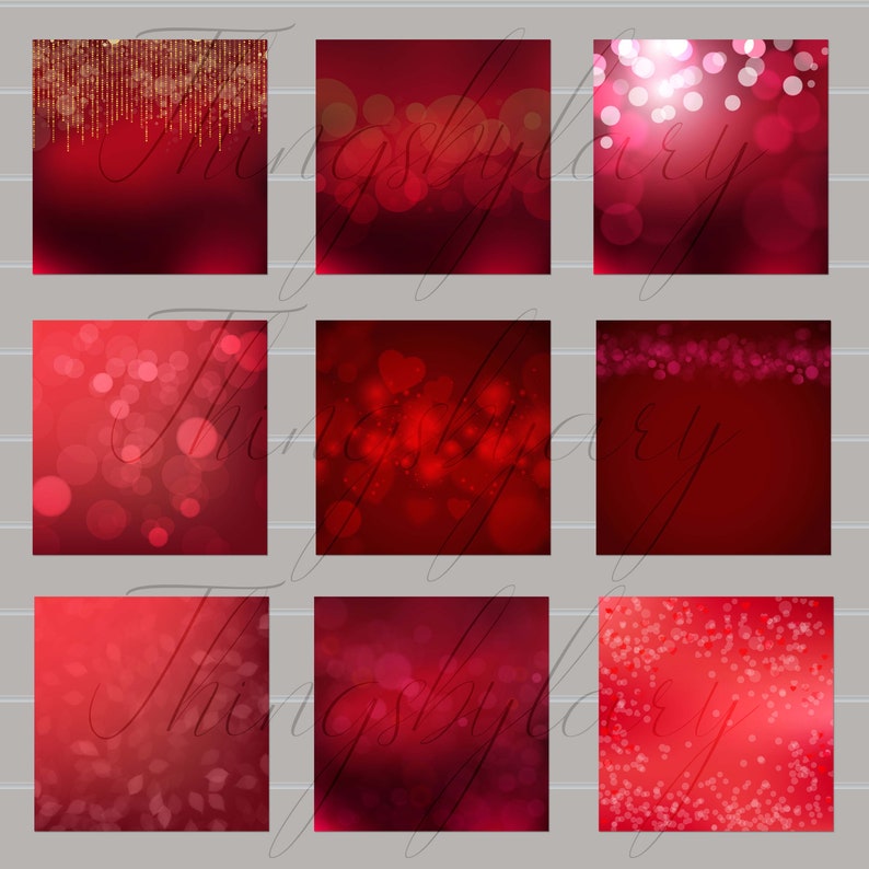 16 Luxury Red Bokeh Valentine Background Digital Images 12inch | Etsy