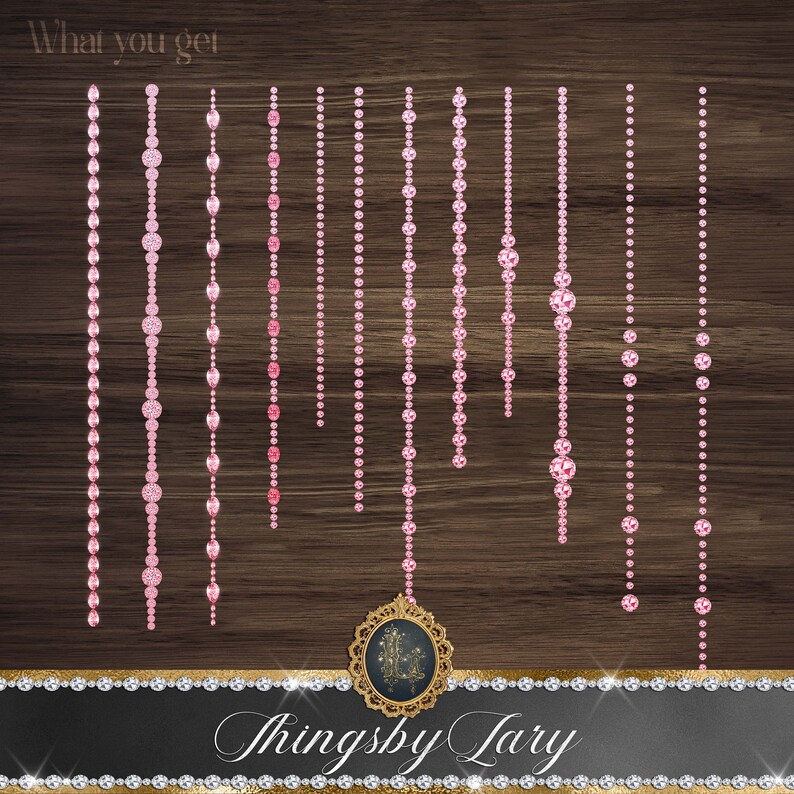 Pink Hanging Diamond String Set Digital Images PNG Transparent - Etsy