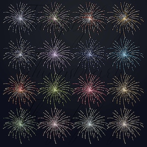 16 Glitter Glowing Fireworks Overlay Image Commercial Use New Year Eve ...