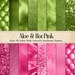 16 Luxury Aloe and Hot Pink Digital Paper Pack, Commercial Use, Luxury ...