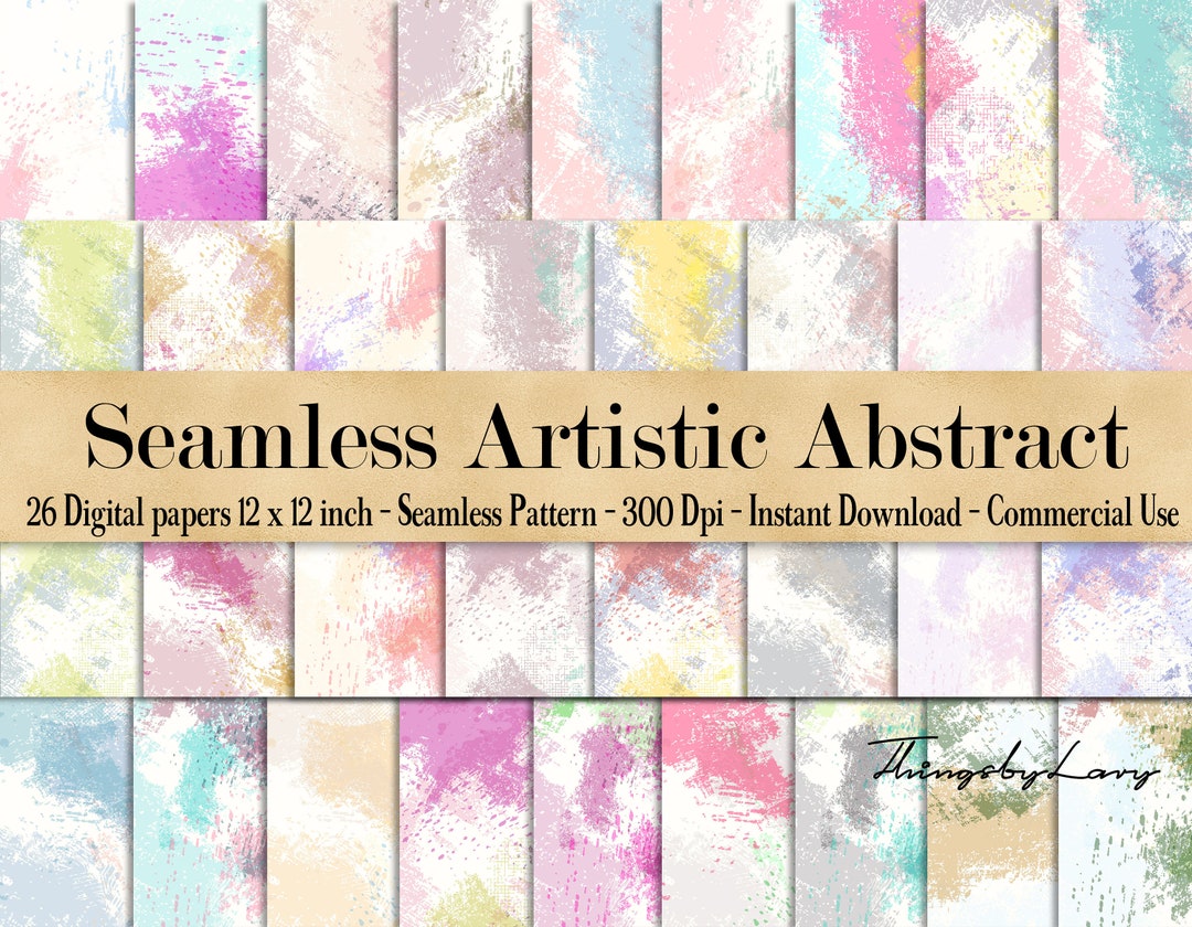 26 Seamless Watercolor Artistic Colorful Abstract Digital Papers 12 ...