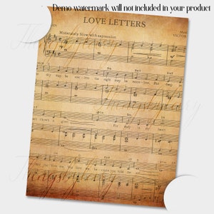 16 Antique Music Sheet Papers 8.5x11 in Instant Download Commercial Use ...