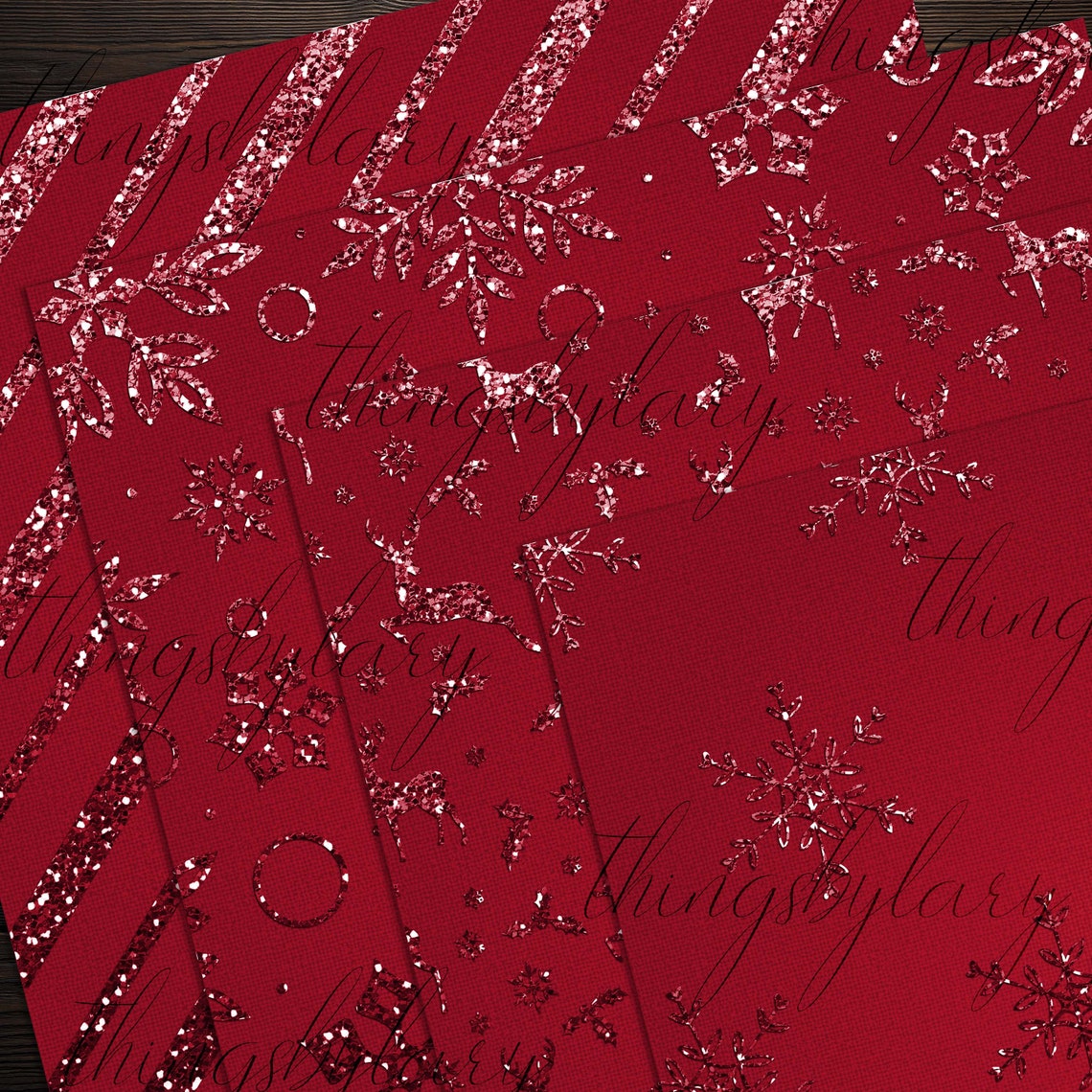 16 Red and Green Glitter Christmas Digital Papers 12 300 | Etsy