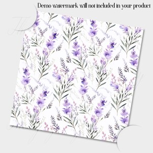 16 Seamless Watercolor Lavender Flower Digital Papers 300 Dpi ...