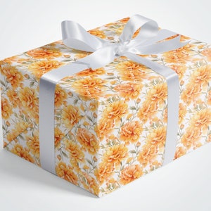 30 Seamless Watercolor Marigold Flowers Digital Papers Commercial Use ...