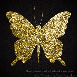 100 Luxury Glitter Butterfly Cliparts, Planner Clipart, Colorful ...