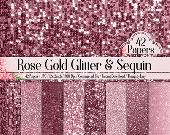 42 Rose Gold Bokeh Papers 12 Inch 300 Dpi Planner Paper | Etsy
