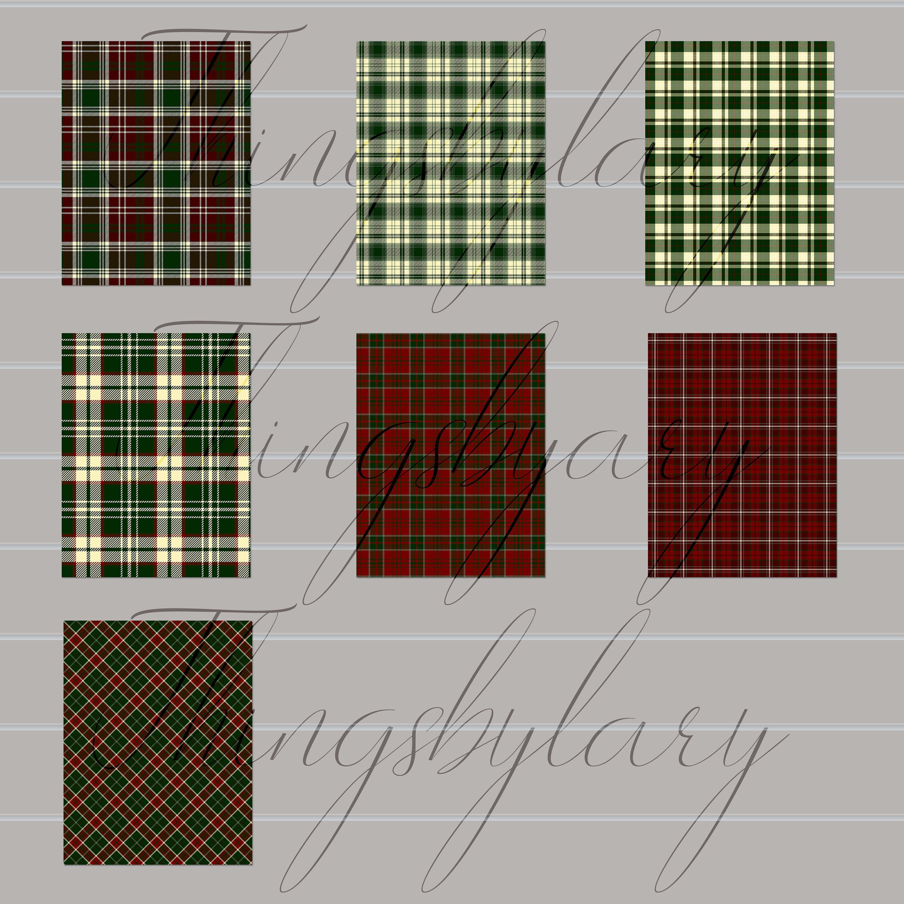 16 Red and Green Plaid Pattern Papers 8.5x11 Inch Jpeg File | Etsy